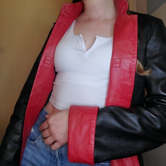 Isabel | Jackets & Coats | Vintage Isabel Chinese Style Leather Jacket ...